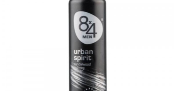 Deodorant Spray 8x4 Men Urban Spirit, 150 ml, Protectie 48h, Parfum de Lemn de Santal, Nuci si ...